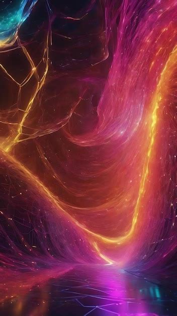 Premium Ai Image Digital Cyberspace Futuristic Particles Wave Flowing