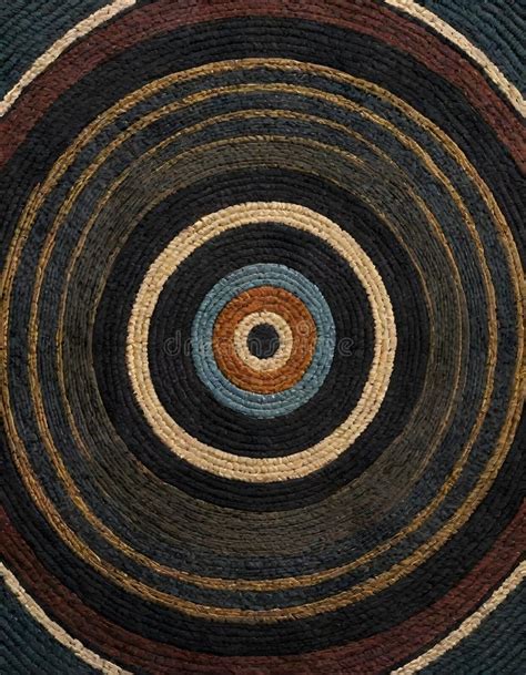 Abstract Circular Geometric Pattern With Concentric Rings In Various Colors Generative Ai Stock