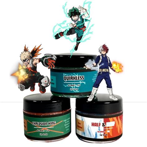 Anime Lip Scrub Set Kawaii Lip Care Trio Exfoliating Sugar Scrub