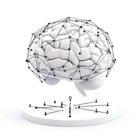 Abstract Brain Network Concept 3d Model Of Human Brain With Connections Stock Illustration