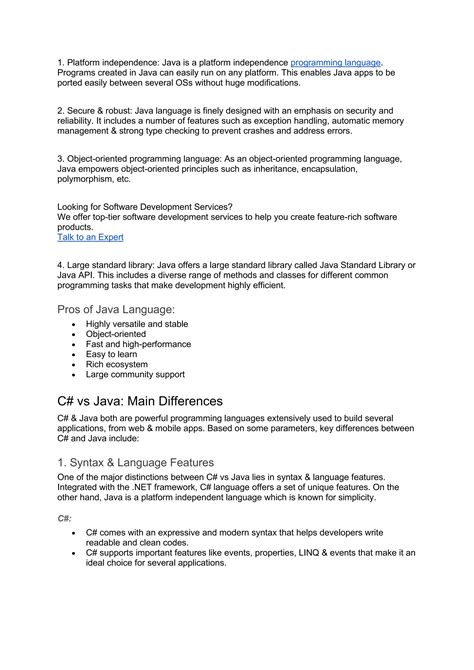 C Vs Java What Are The Differencespdf