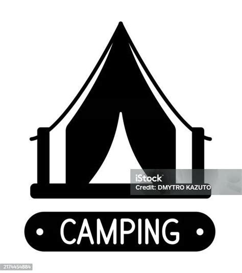 캠핑 아이콘입니다 텐트 아이콘입니다 벡터 평면 아이콘 절연 통하고 있는 White Background 검은색에 대한 스톡 벡터 아트 및 기타 이미지 Istock