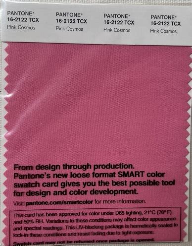 Pantone Tcx Cotton Swatch Card 16 2124 Tcx Pink Carnation