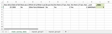 Managing Repeat Group Data — Kobotoolbox Documentation