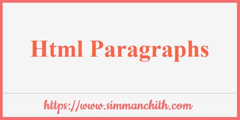 Html Paragraphs Simmanchith