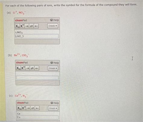 Solved For Each Of The Following Pairs Of Ions Write The Chegg Com