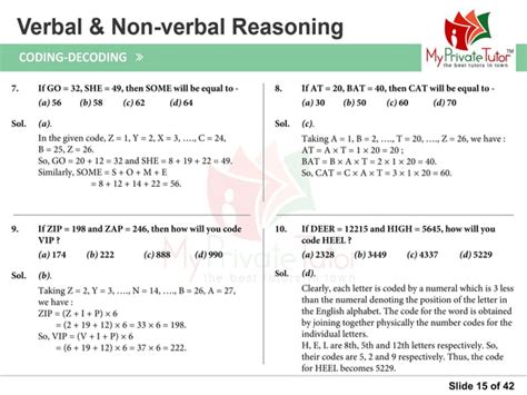 questions on verbal and non verbal reasoning coding decoding