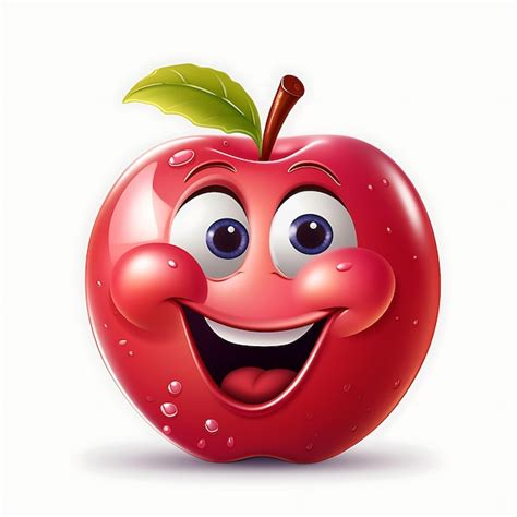 Premium Ai Image A Cartoon Smiling Apple Face Png