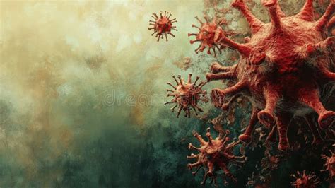 Intricate Closeup Of Virus Particles Highlighting Disease Spread And Microscopic Structure In