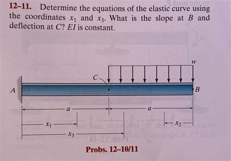 solved 12 11 determine the equations of the elastic curve
