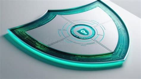 Futuristic Cybersecurity Shield With Glowing Green Light Indicating Advanced Digital Protection