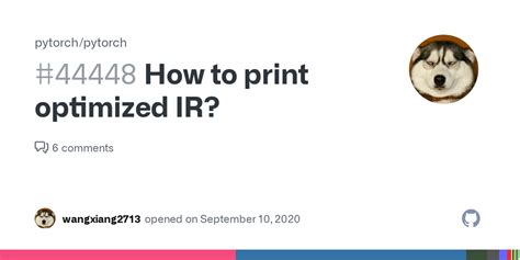 How To Print Optimized Ir · Issue 44448 · Pytorchpytorch · Github