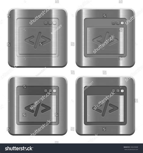 set programming code buttons vector brushed stock vector royalty free 346630688