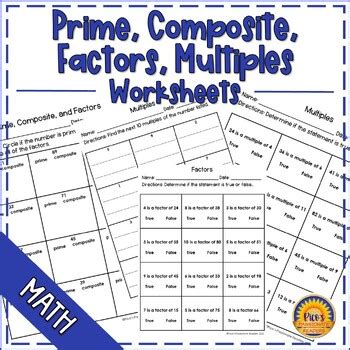 Finding Prime Composite Factors And Multiples Worksheets And Google Slides