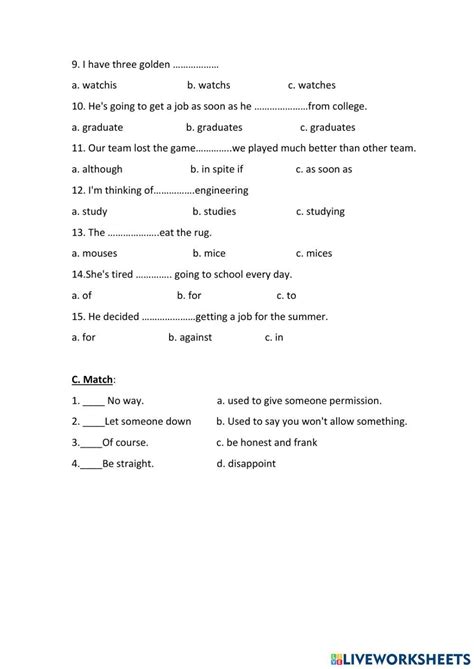 Unit 3 Revision Online Exercise For Live Worksheets