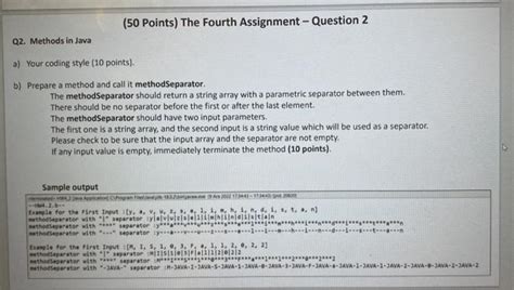 Solved A Your Coding Style 10 Points B Prepare A Method