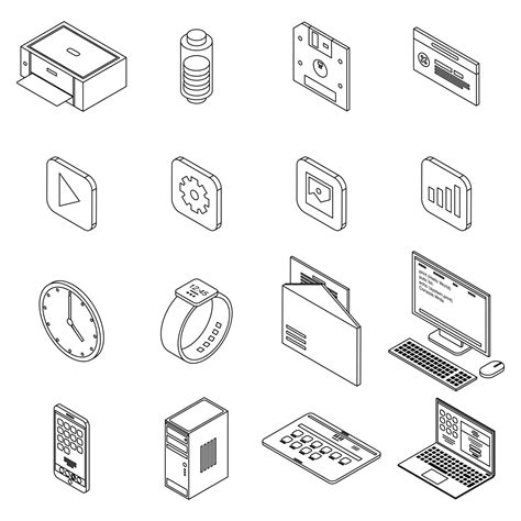 Operating System Icons Set Vector Outline 8778951 Vector Art At Vecteezy
