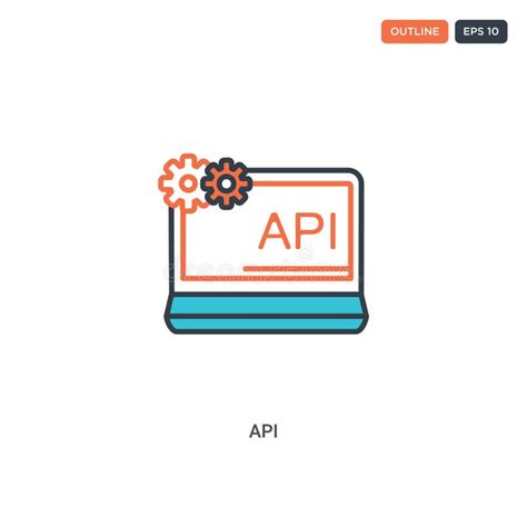 2 Color Api Concept Line Vector Icon Isolated Two Colored Api Outline Icon With Blue And Red