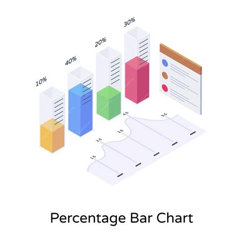 Premium Vector Percentage Bar Chart Isometric Illustration Editable