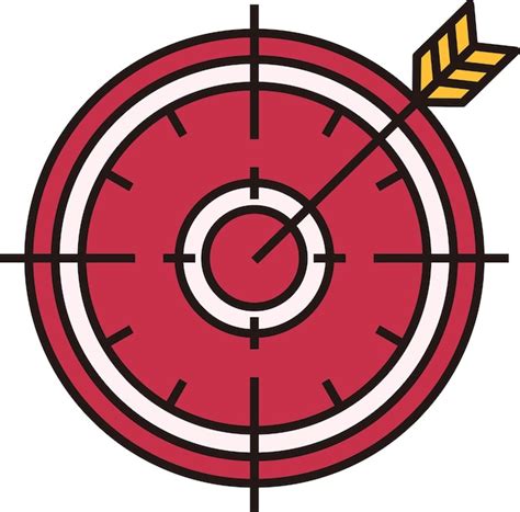 Objectif Cible Icône Illustration élément Graphique Vecteur Premium