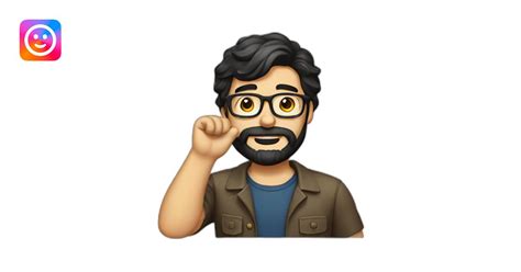 Nerd With Dark Hair And Beard Saluting Emoji Ai Emoji Generator