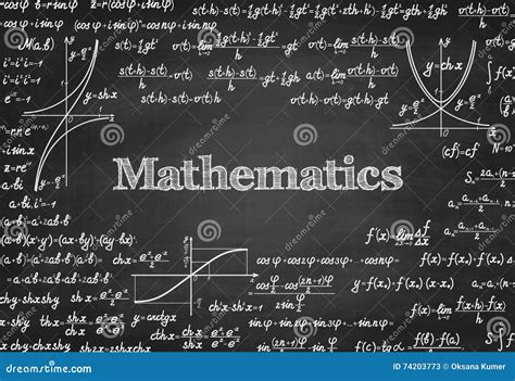 Mathematical Vector Seamless Pattern On Blackboard Stock Vector