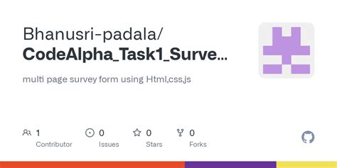 Github Bhanusri Padalacodealphatask1surveyform Multi Page Survey