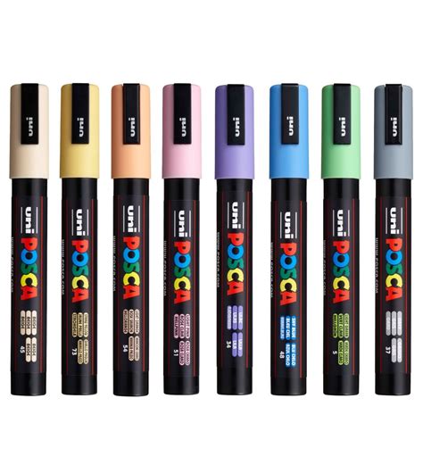 Posca Markers - PC-5M - 8 pcs. - Pastel Colours » ASAP Shipping