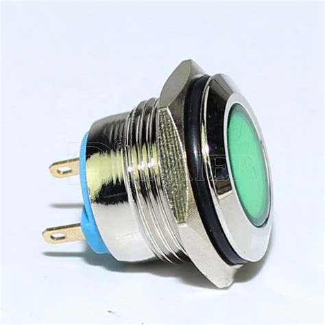 16mm Flat Shape 2pin Solder Terminal Waterproof Ip67 Metal 24 Volt Led Indicator Lights Buy 24