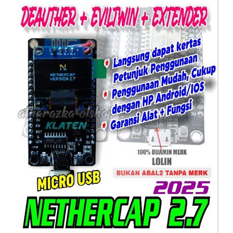 Jual Nodemcu Mini Oled Nethercap 2 7 Full Versi Bukan Trial Micro Usb