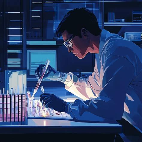 A Forensic Scientist Analyzing Dna Samples In A Laboratory Premium Ai