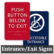 ADA Entrance Exit Signs Custom Signs