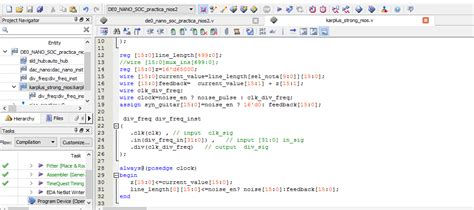 Karplus Strong Software Hardware Co Design DE0 NANO SOC FPGA Lover