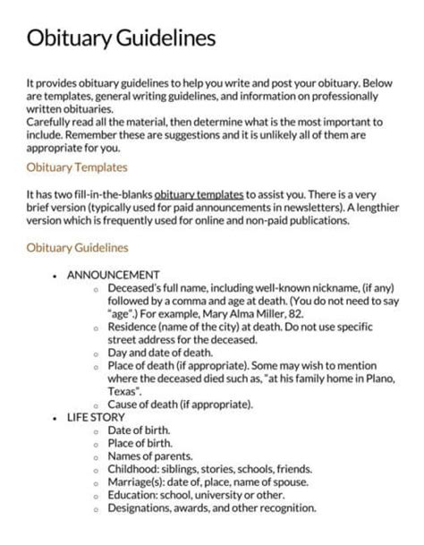 Writing An Obituary Writing Guide And Samples