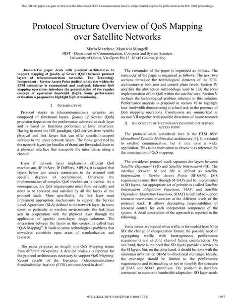 Pdf Protocol Structure Overview Of Qos Mapping Over Satellite Networks