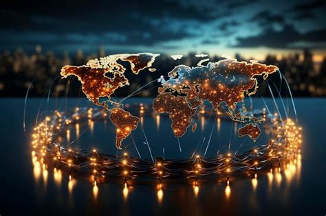 Premium Ai Image Nodes Connecting The World Created With Generative Ai