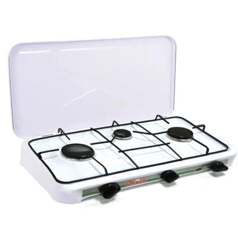 Настільна Газова Плита R 2855 на 3 Конфорки Портативна Пічка Туристична Газова Плита для
