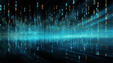 premium photo vector matrix style binary code digital falling numbers blue background
