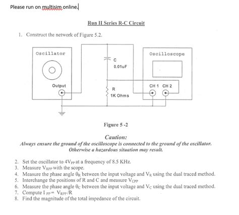 Solved Please Run On Multisim Online Run Ii Series R C