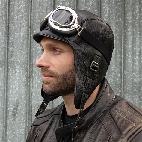 Leather Aviator Hats And Caps Pilot Style Helmets Cote Cuir Leather