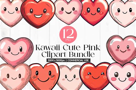 Kawaii Cute Pink Clipart Bundle Graphic By Dreamy Cliparts · Creative