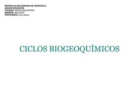 Solution Ciclos Biogeoqu Micos Studypool