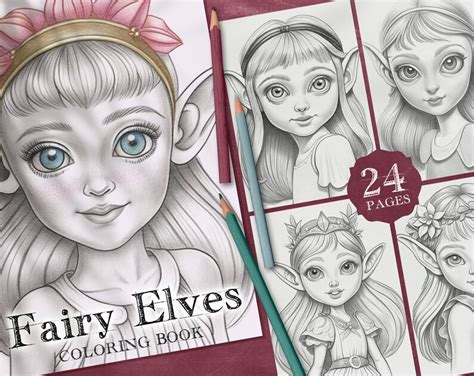 24 Fairy Elves Coloring Pages Elf Girls Coloring Book Coloring Sheet