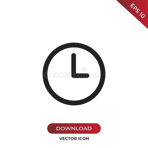 Clock Icon Vector Simple Clock Sign In Modern Design Style For Web Site And Mobile App Stock