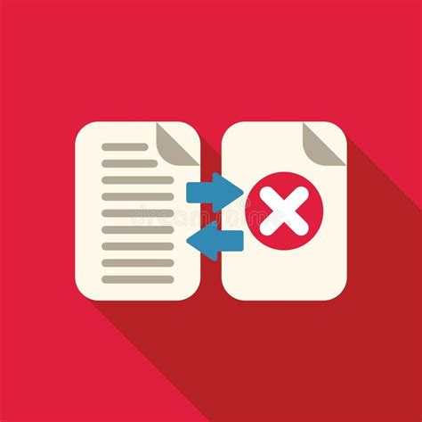 Document Transferring Data With Error Message On Red Background Stock