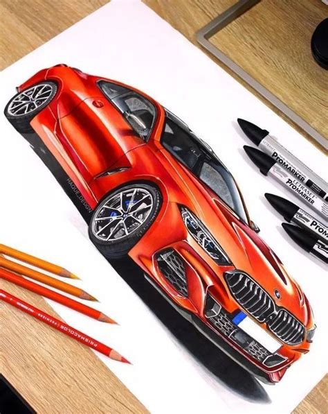 Realistic Car Drawing Guide Automobile Drawing Concept Car Interior Design Bmw Concept Car