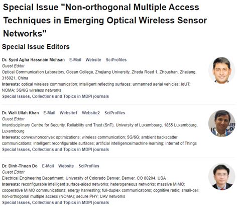 Pdf Special Issue Non Orthogonal Multiple Access Techniques In Emerging Optical Wireless