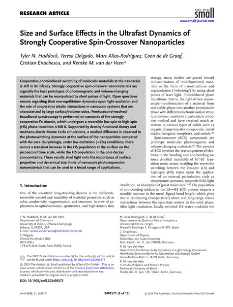Pdf Size And Surface Effects In The Ultrafast Dynamics Of Strongly