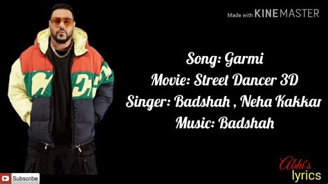 Garmi Full Songlyricsstreet Dancer 3dbadshahneha Kakkar Youtube