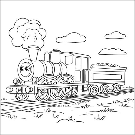 6 페이지 무료로 다운로드 가능한 기차 그림도안 벡터 And 일러스트